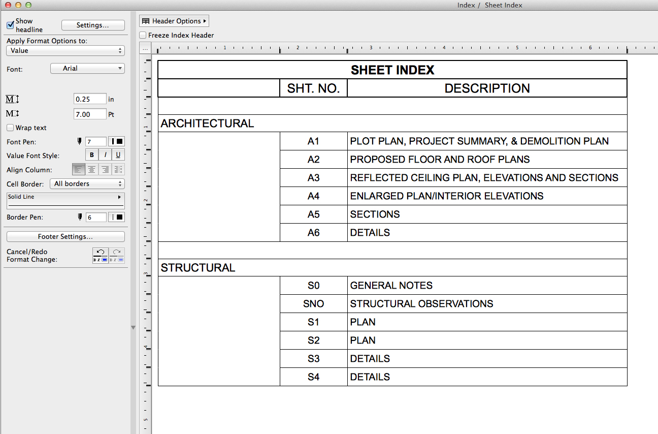 List of Drawings - INDEX w sub-consultant headings... - Page 2 - Graphisoft Community