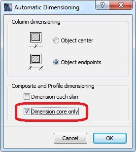 Automatic dimensioning to core of wall - Graphisoft Community