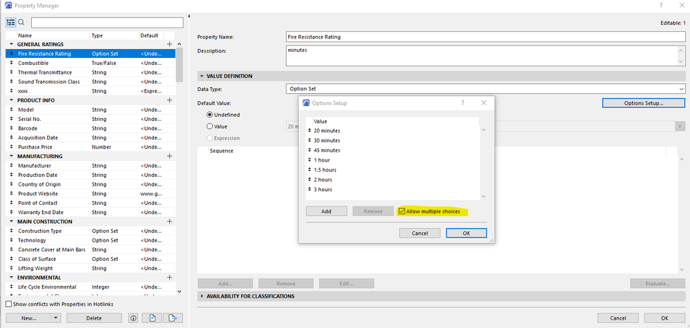 Option Set in Property manager - Allow mutiple cho... - Graphisoft Community