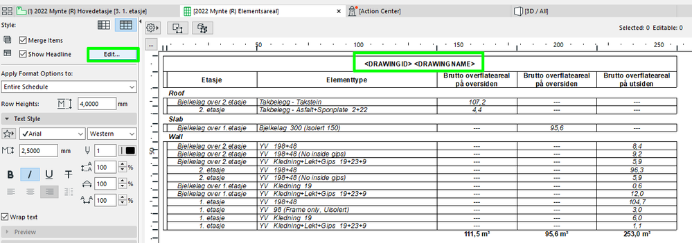 Automated Headline Name for Schedules and Index'es - Graphisoft Community