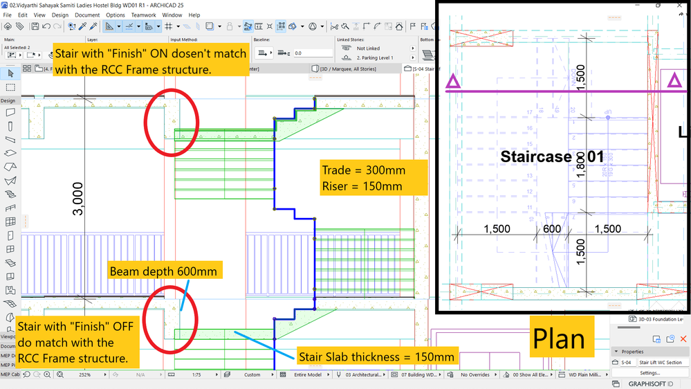 Staircase Finish ON/OFF affects to level matching ... - Graphisoft Community