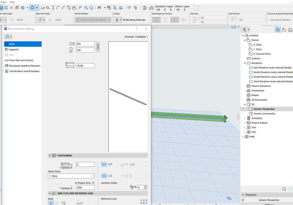 Solved: Beam Hole Desactivated - Graphisoft Community