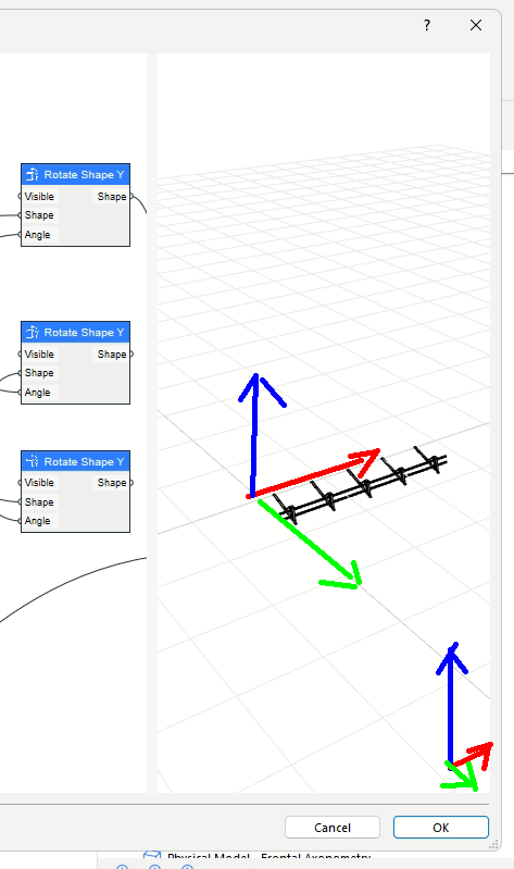 PARAM-O - X, Y, Z axis in preview window - Graphisoft Community