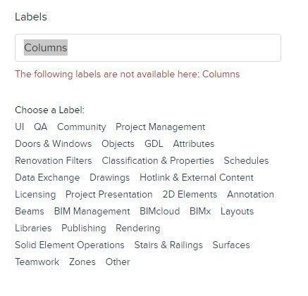 Posting on Forums doesn't give sufficent "Label" o... - Graphisoft Community