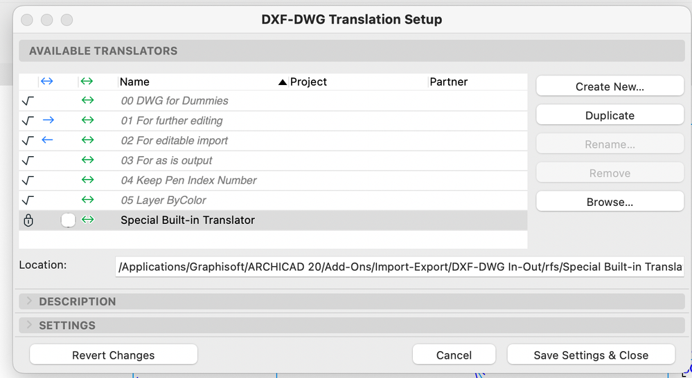 DXF/DWG translation setup - Graphisoft Community