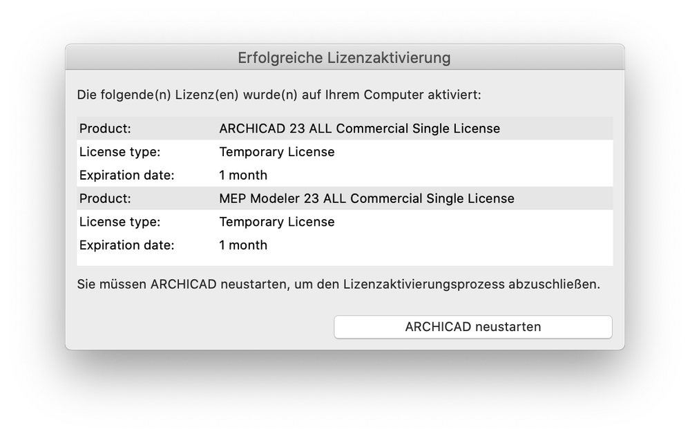 Notfall-Lizenz für ältere Versionen aktivieren (Archicad 22) – Support Site