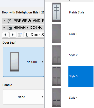 I'm trying to create and add a Style to the door. - Graphisoft Community