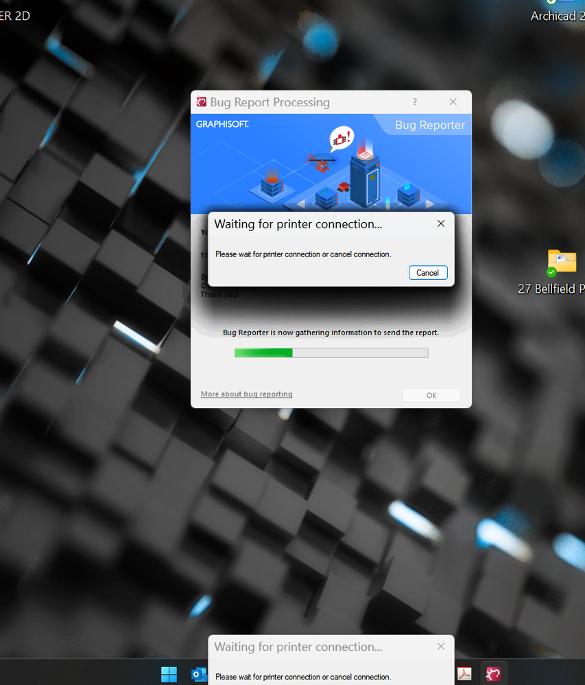 Please wait for printer connection or cancel conne... - Graphisoft ...