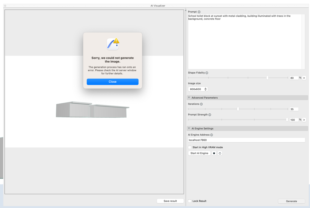 AI isn't generating image - "The generation proces... - Graphisoft Community