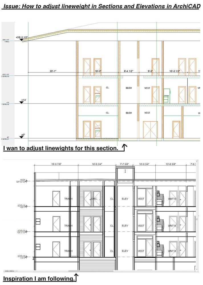 How to adjust lineweight in Sections and Elevation... - Graphisoft Community