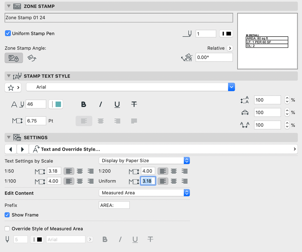 Zone Stamp Text Sizing Glitch? - Graphisoft Community