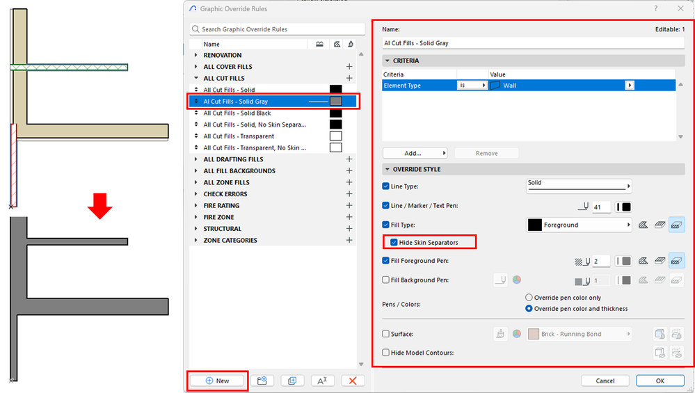 Solved: Intersect Walls of Different Materials Using Graph... - Graphisoft Community