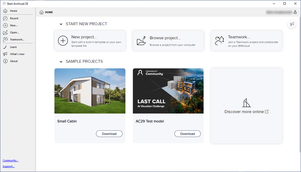 New Home screen - Graphisoft Community