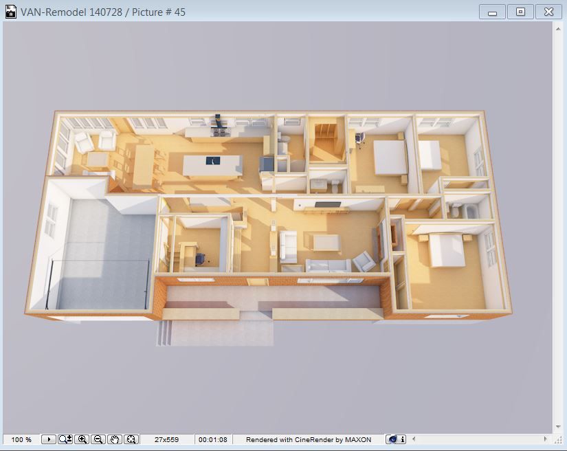 The Effect of Cutting a Section After Light Render... - Graphisoft Community