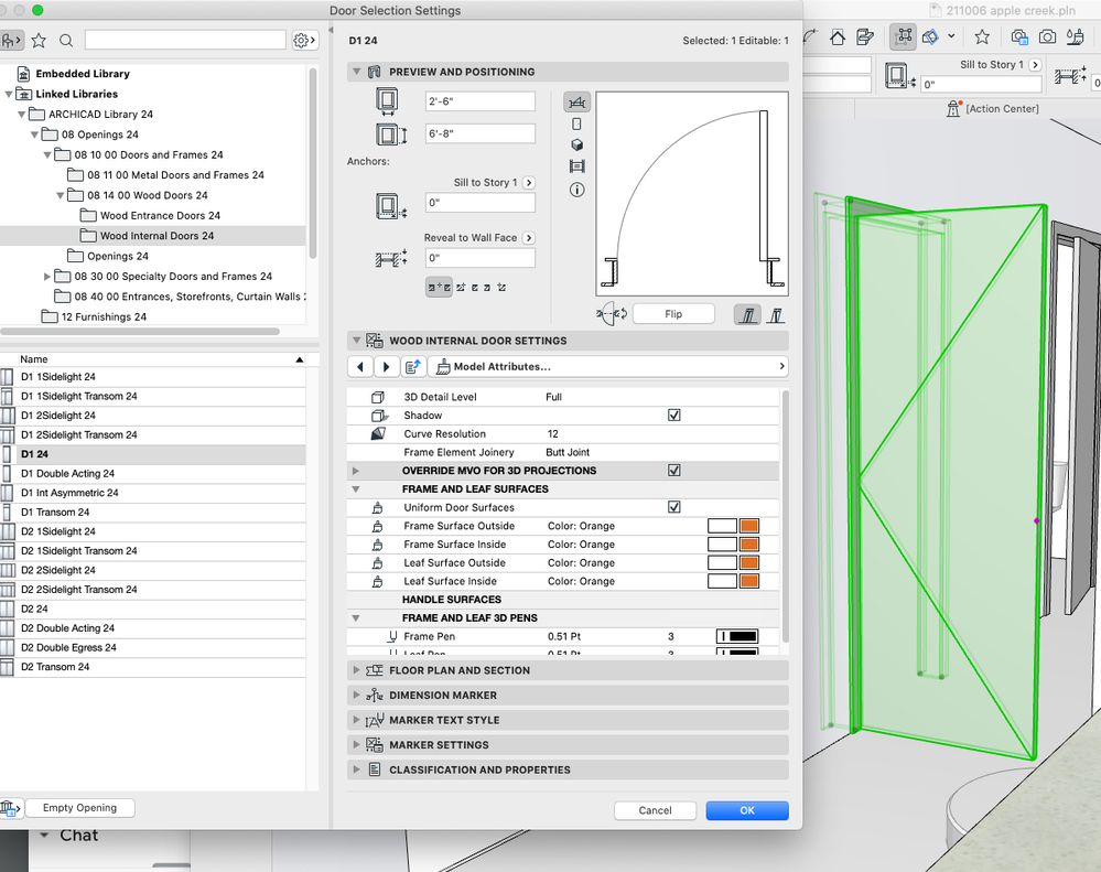 Solved: can't change door surface color - Graphisoft Community