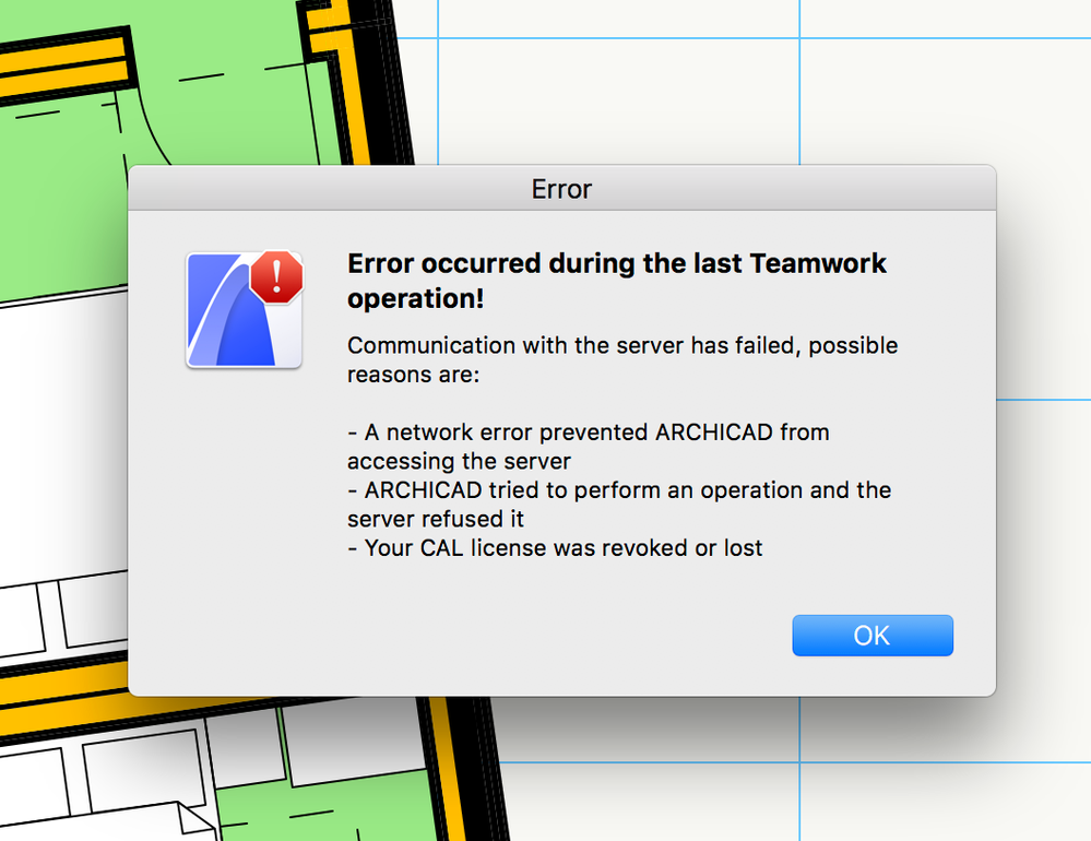 "Error occurred during the last teamwork operation... - Graphisoft Community