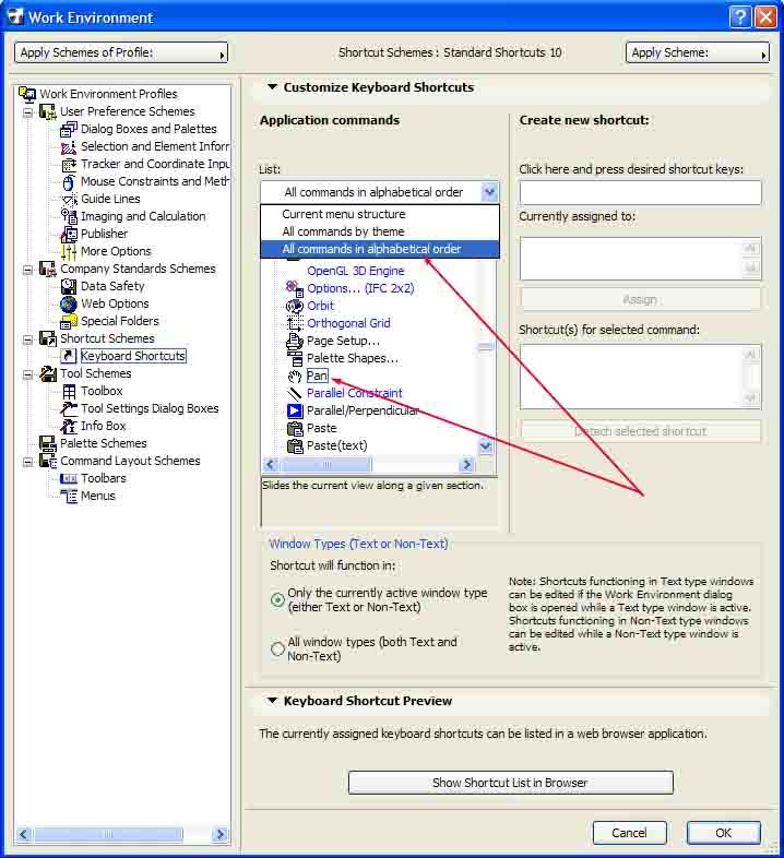 Keyboard shortcut for Pan? - Graphisoft Community